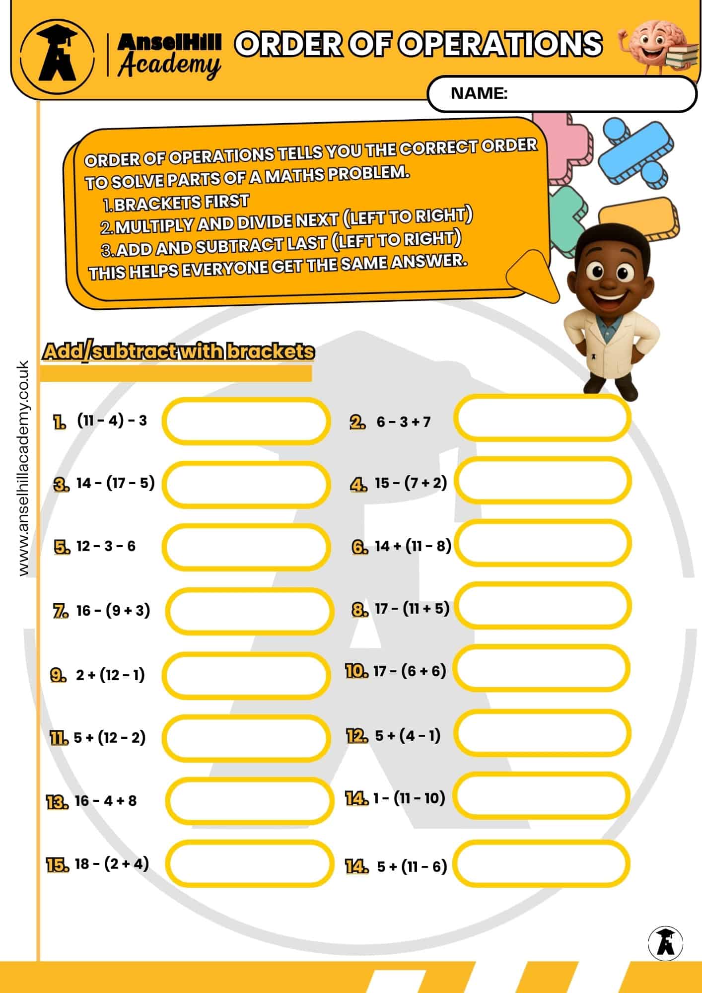Order Of Operations – Anselhill Academy Resources