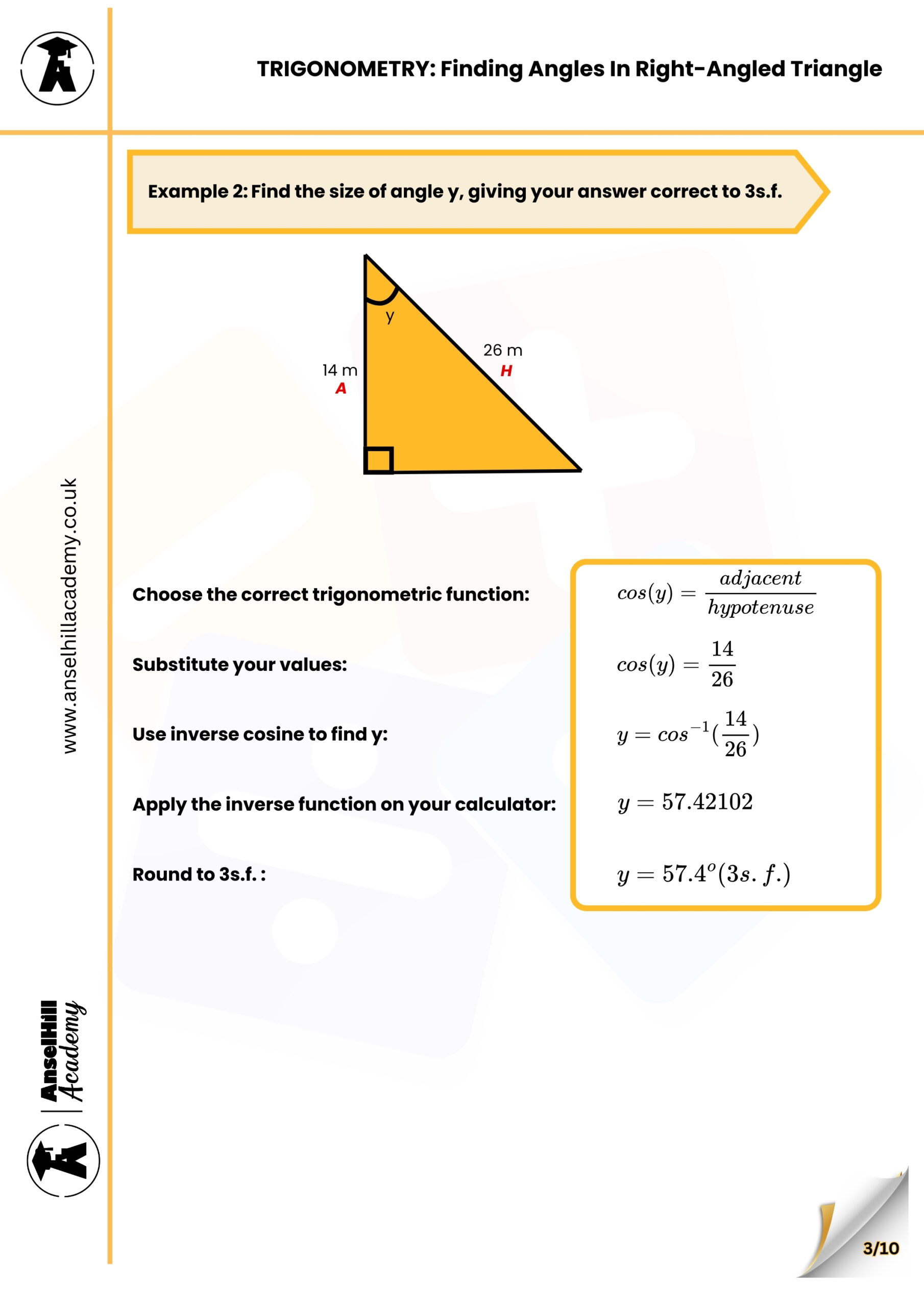 Trigonometry: Finding Angles in Right-Angled Triangles – Anselhill ...