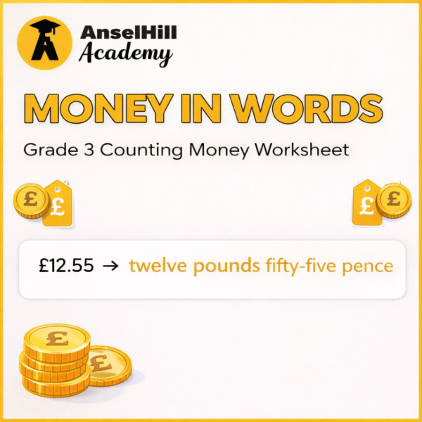 Money in Words – Grade 3 Counting Money – Anselhill Academy Resources